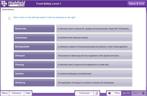 Food Safety Level 1 - Highfield Online Training