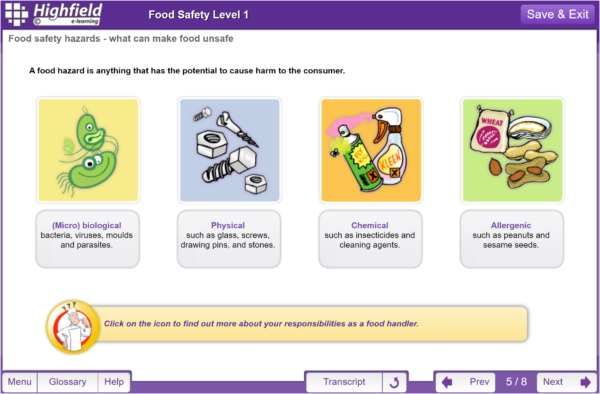 Food Safety Level 1 - Highfield Online Training